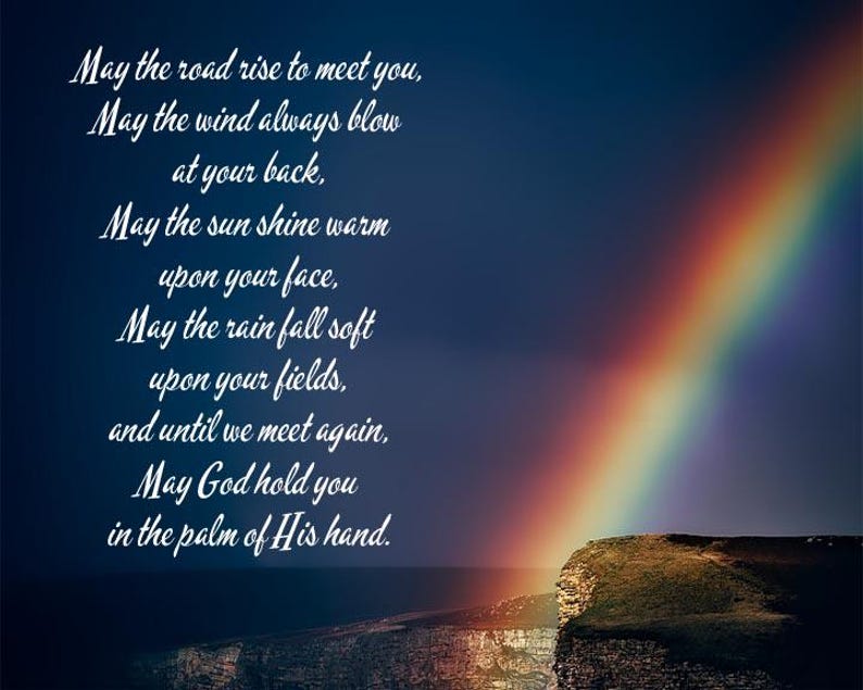 NEW! an Irish Blessing, Art Print, Digital Download, Rainbow, Blessing ...