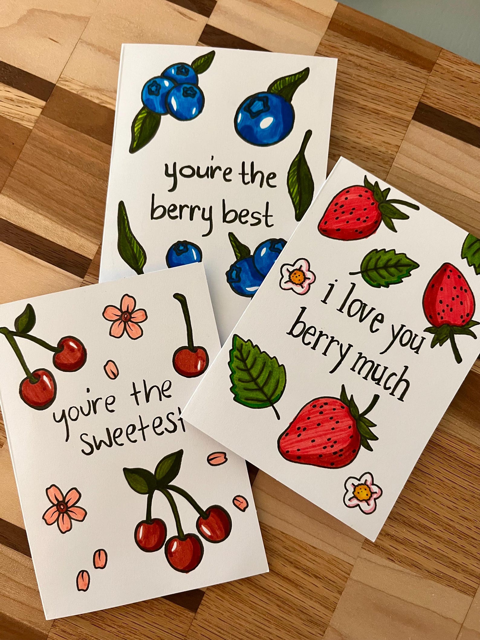 Blank Fruit Cards- Set of 3 With Envelopes - Etsy
