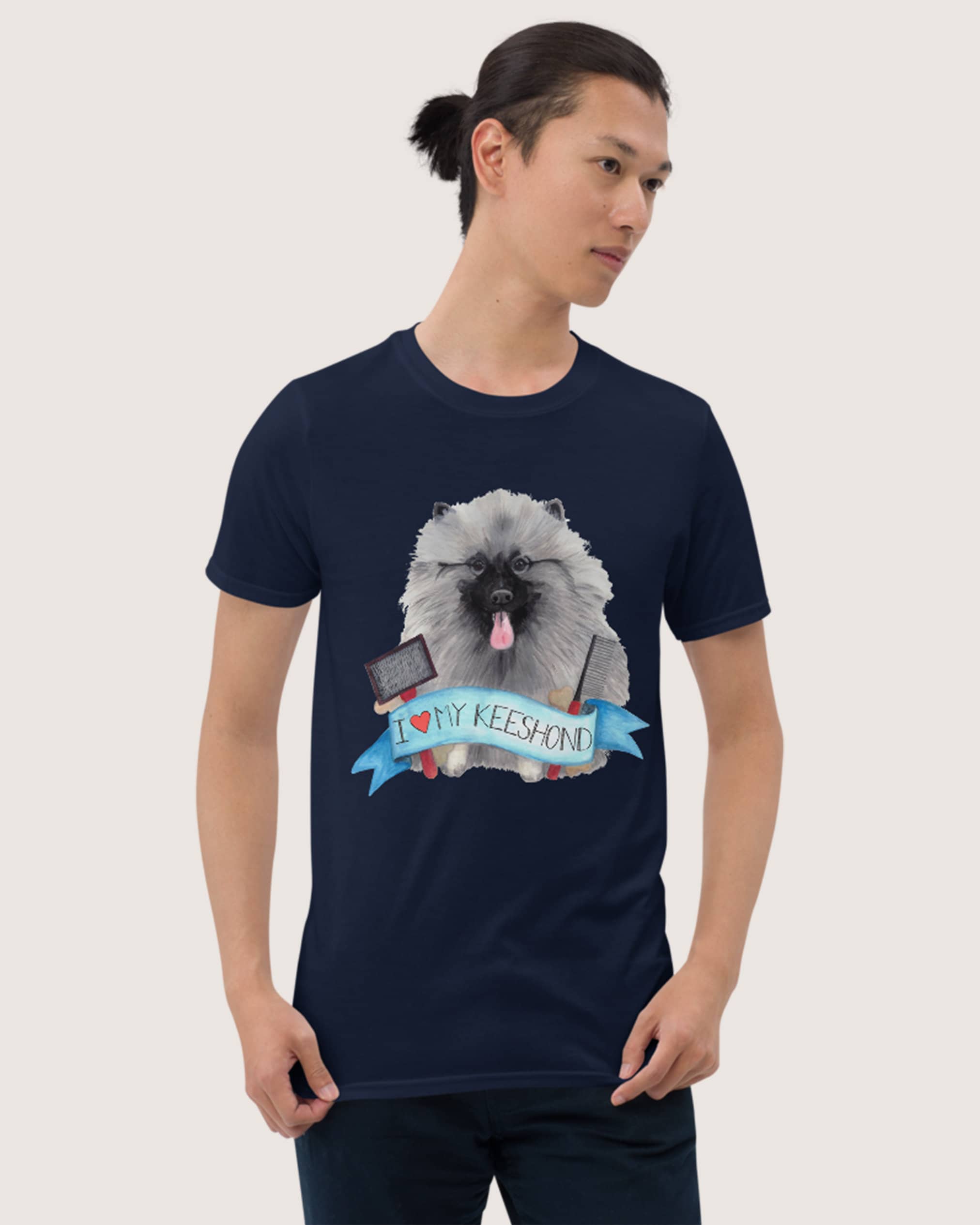 I Love My Keeshond Unisex T-shirt Dog Puppy Illustration Wolf Spitz Fur ...