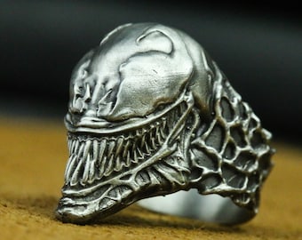 Venom Silver Ring - Etsy