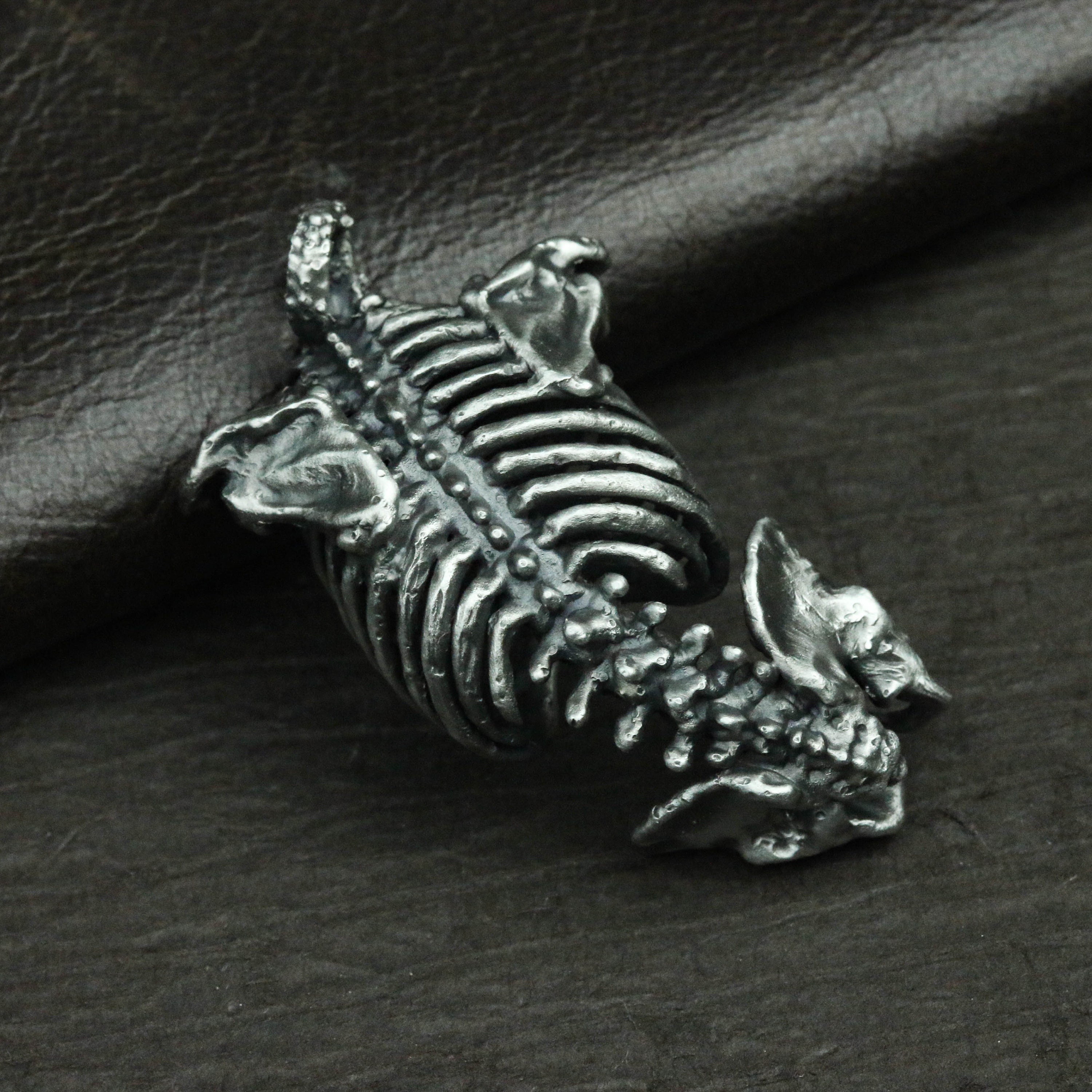 Human skeleton 925 silver necklace pendant anatomical | Etsy