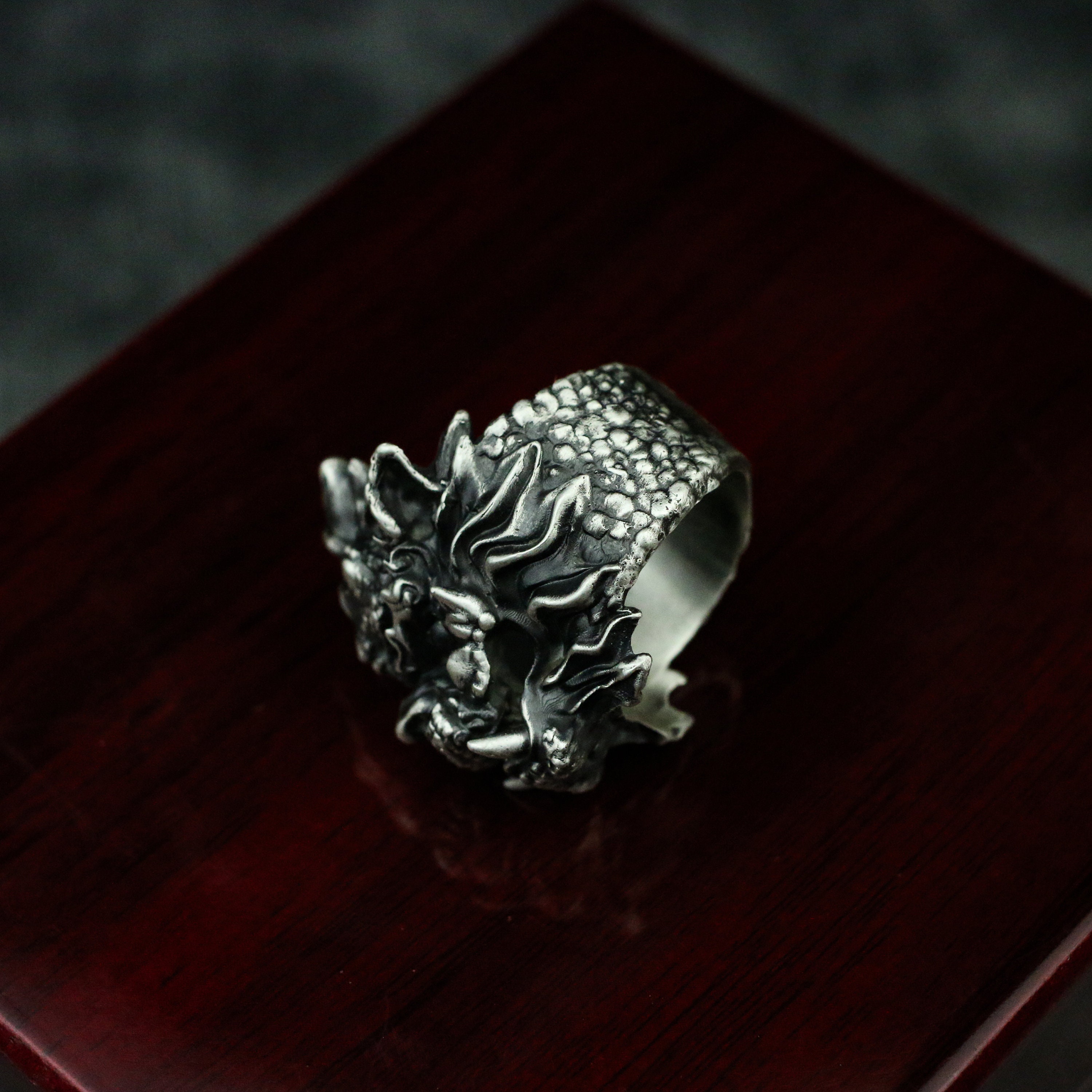 Lion 925 silver ring Unicorn silver ring Kylin RingMonster | Etsy