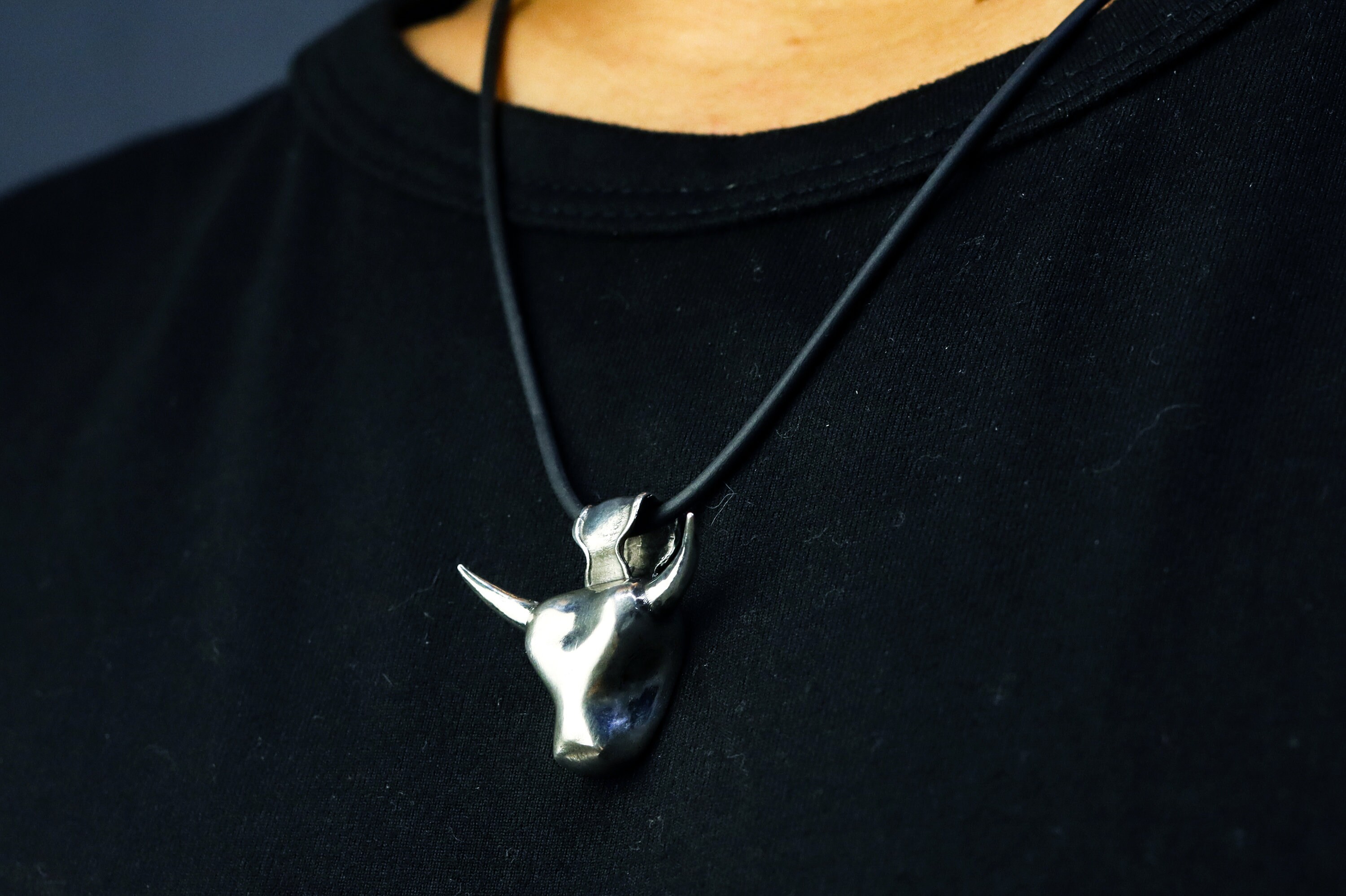 Bull head 925 silver pendant necklace Gift for motherTaurus | Etsy