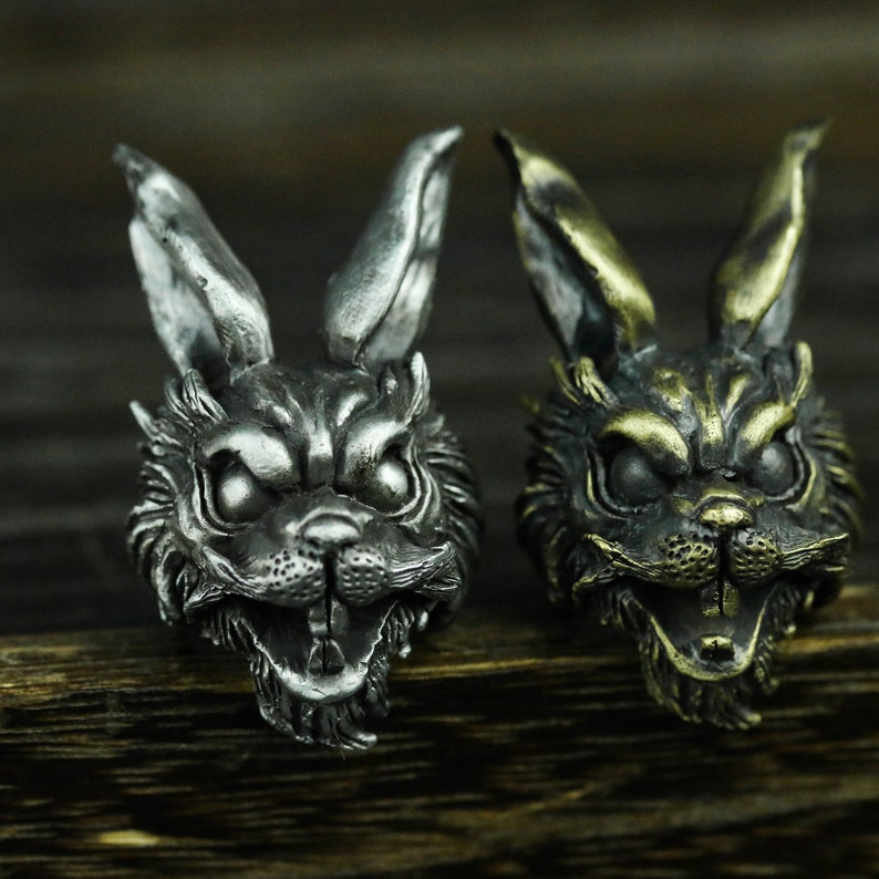 Rogue Rabbit Long-eared Rabbit 925 Silver Ring Handmade | Etsy