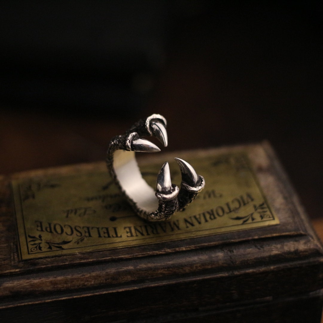 Eagle Claw 925 Silver Ring Dragon Claw Ring Animal Claw Open - Etsy