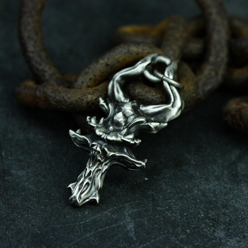 Ghost Cross 925 Silver Pendant Necklace 925 Sterling Silver - Etsy