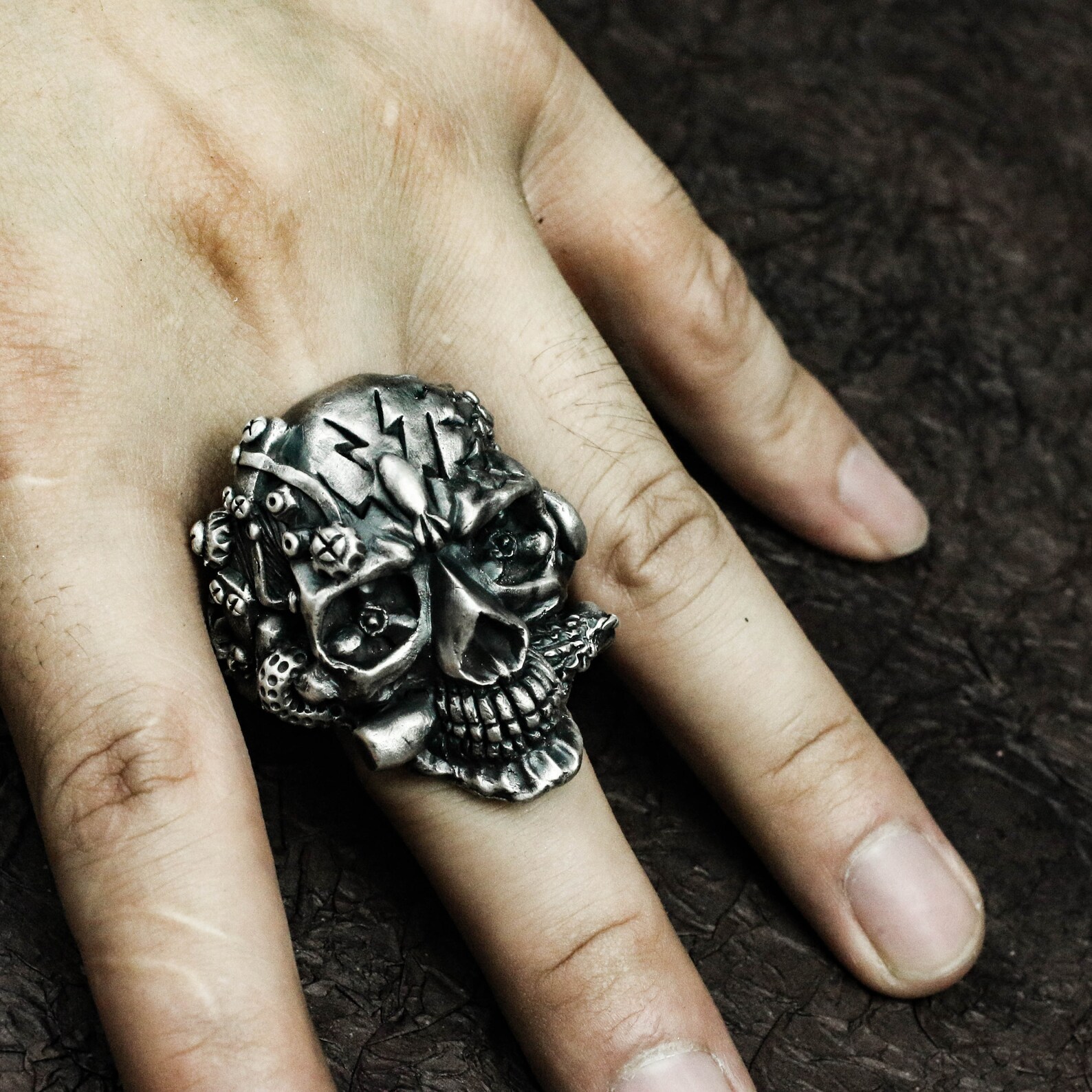 Lucky Skull 925 Silver Ring Stallone's Expendables Ring | Etsy