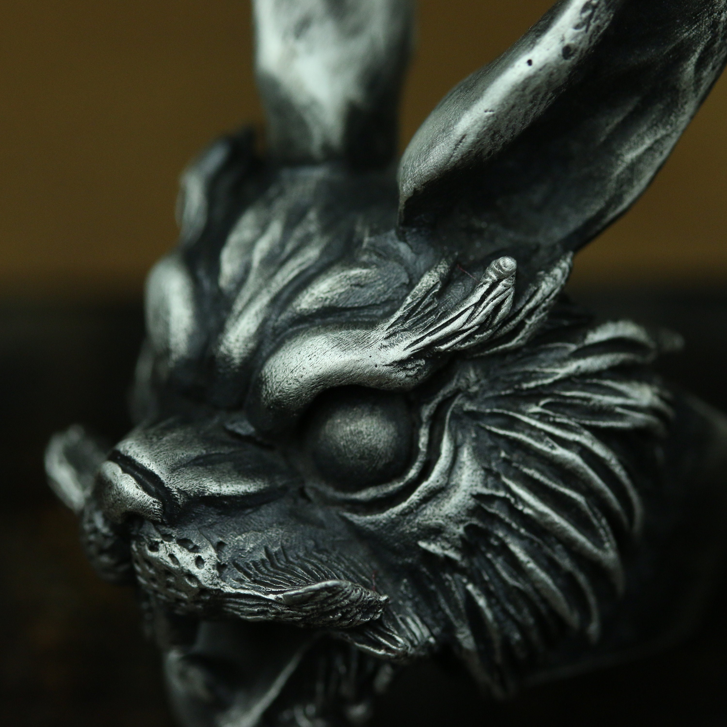Long-eared Rabbit 925 Silver Ring Dark Gothic Rabbit Grimace - Etsy Canada