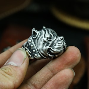 Bulldog 925 Silver Ring Pet Dog 925 Silver Ring Bulldog - Etsy