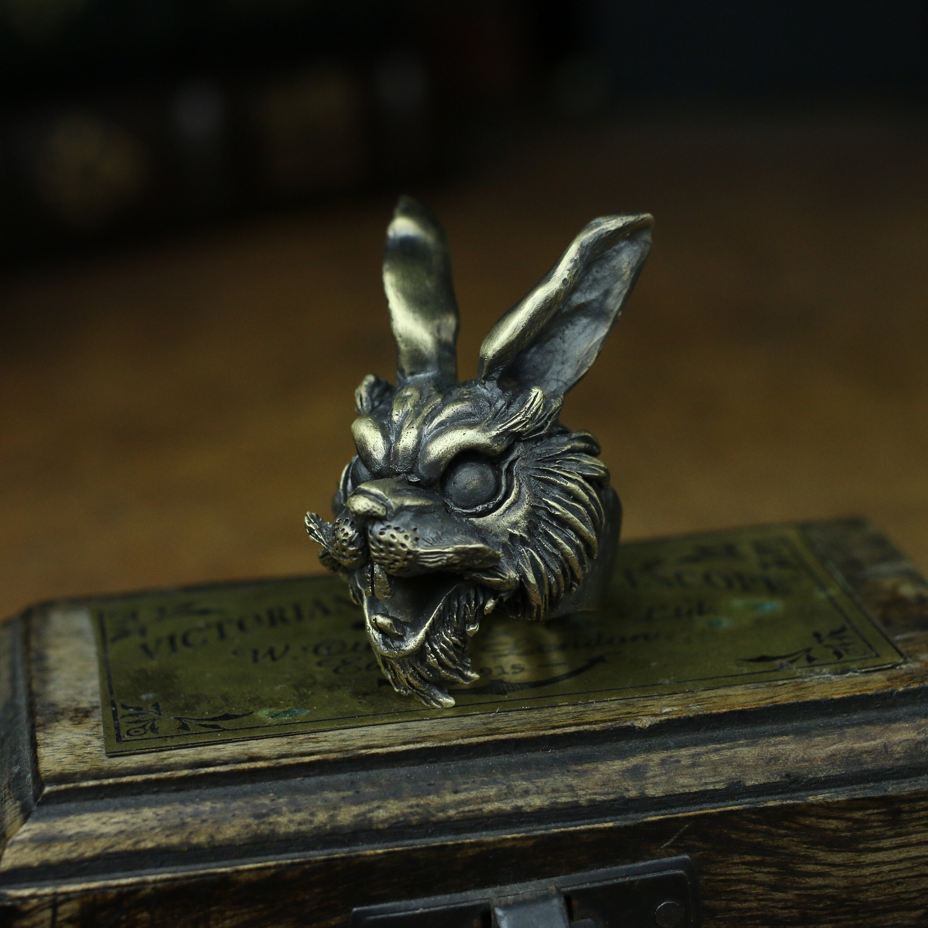 Long-eared Rabbit 925 Silver Ring Dark Gothic Rabbit Grimace - Etsy Canada