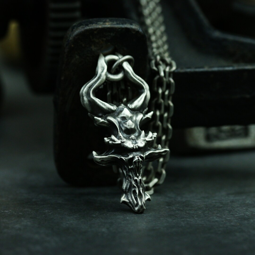 Ghost Cross 925 Silver Pendant Necklace 925 Sterling Silver - Etsy