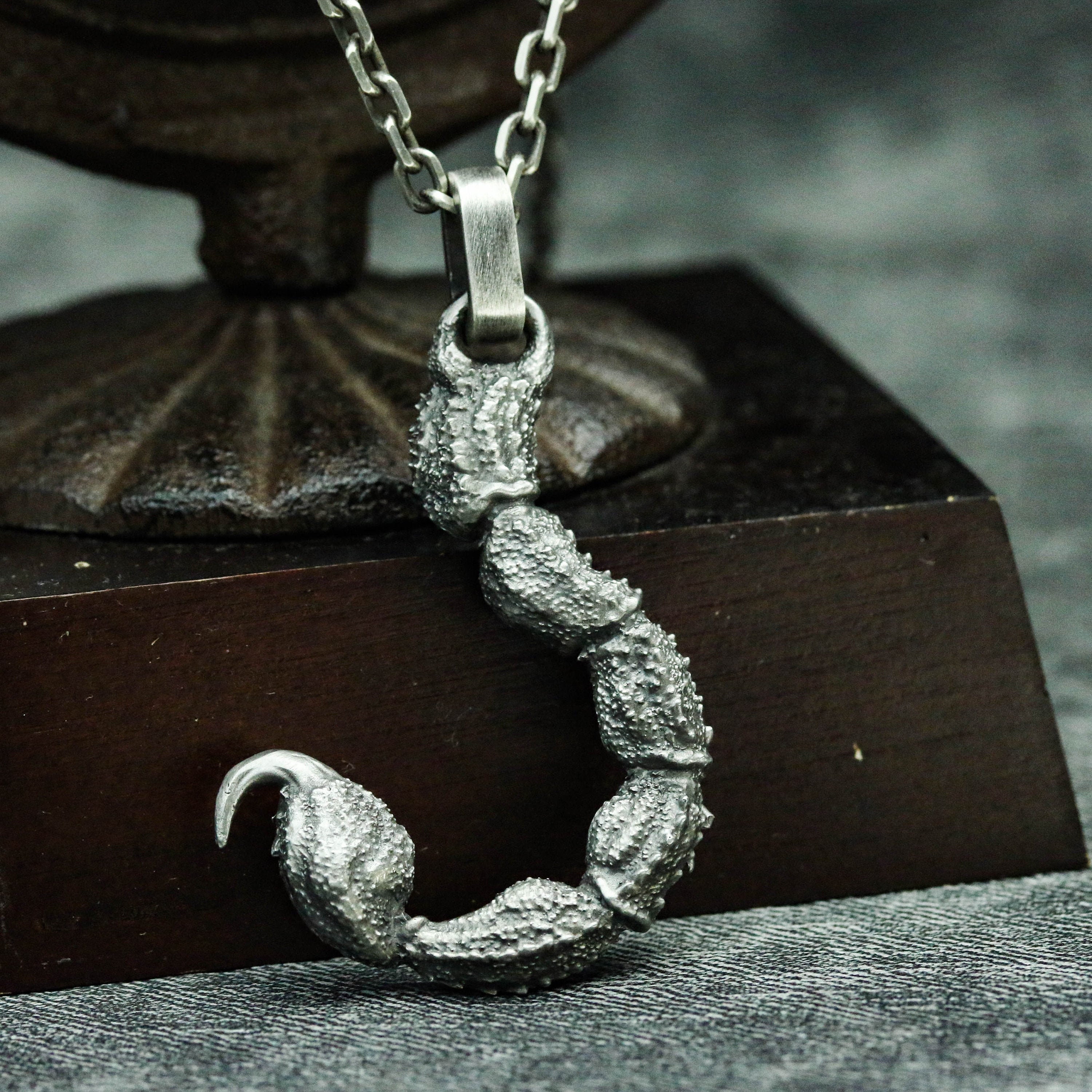 Scorpion Tail 925 Silver Pendant Necklace Deadly Scorpion Etsy
