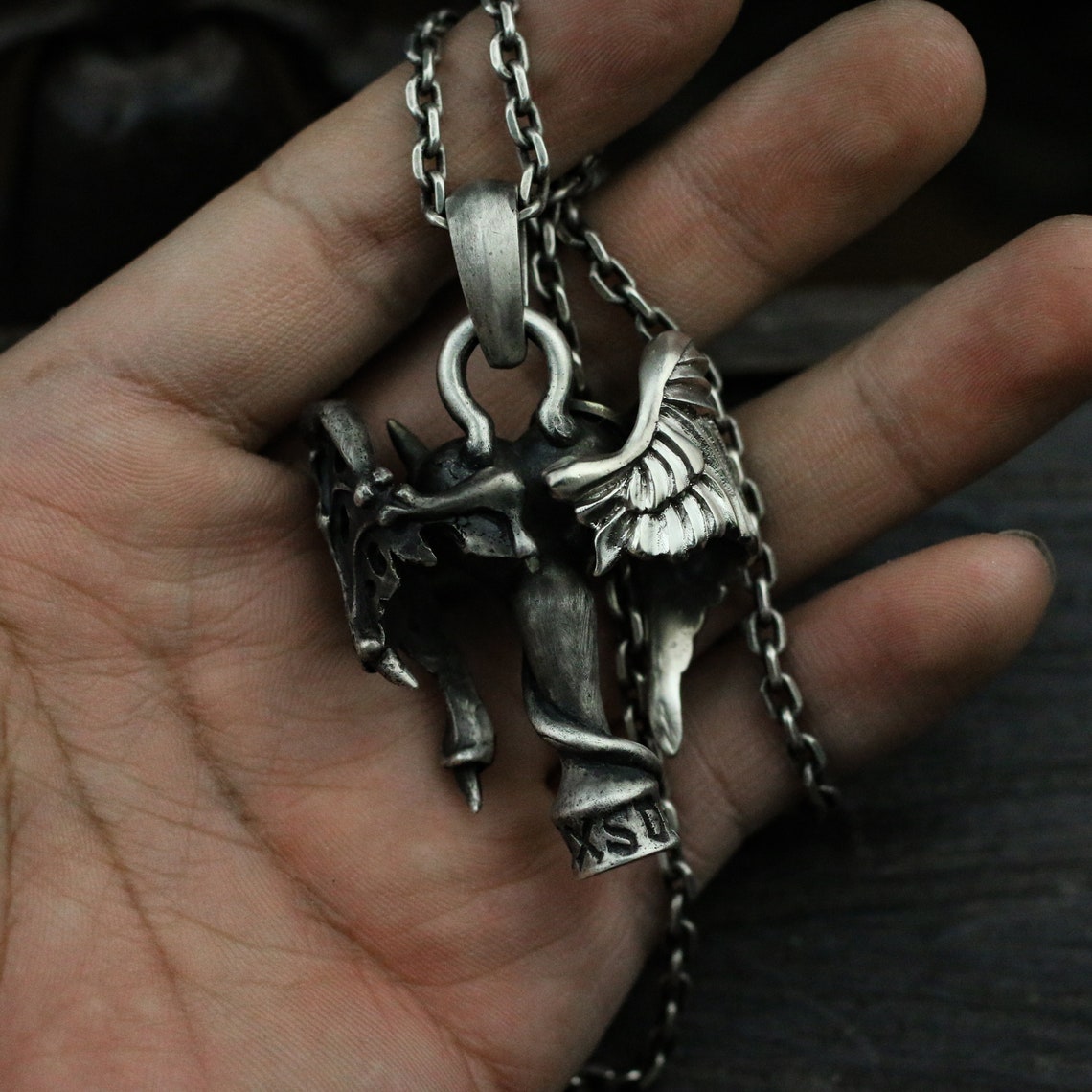 Angel and Demon 925 Silver Pendant Necklace Gift for | Etsy