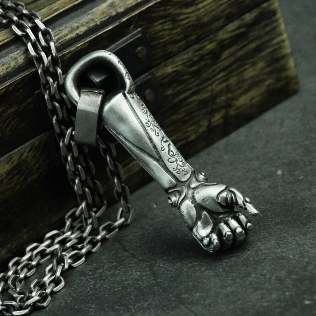 Mechanical Arm Necklace-925 Silver Handmade-carved Texture - Etsy
