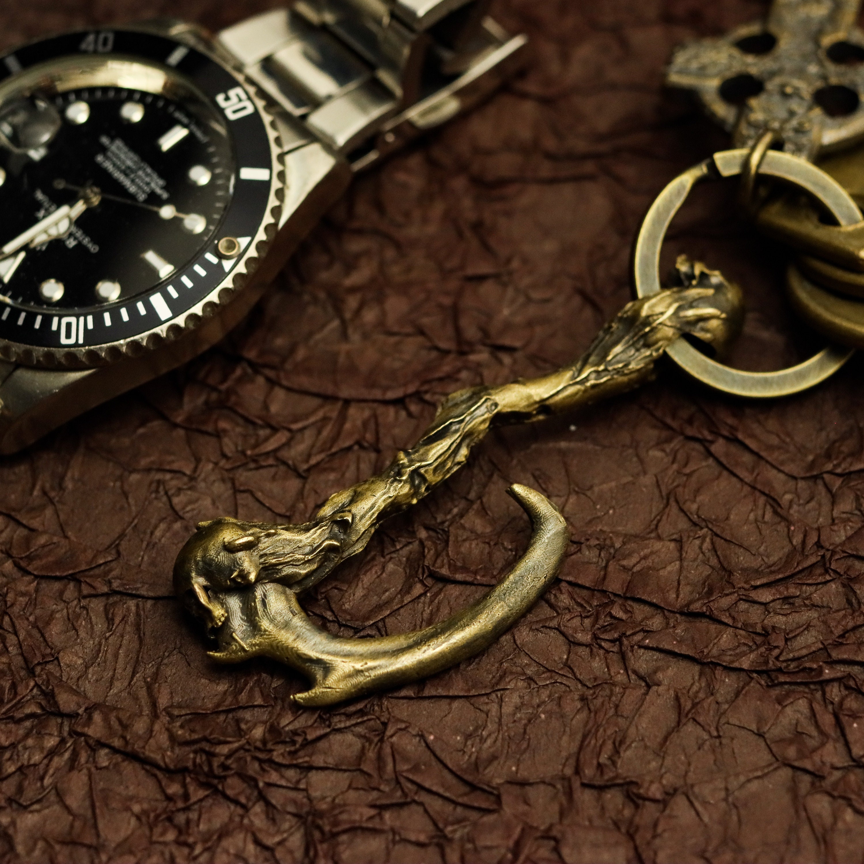 Grim Reaper's Sickle Keychainhandmade Brass Hook | Etsy