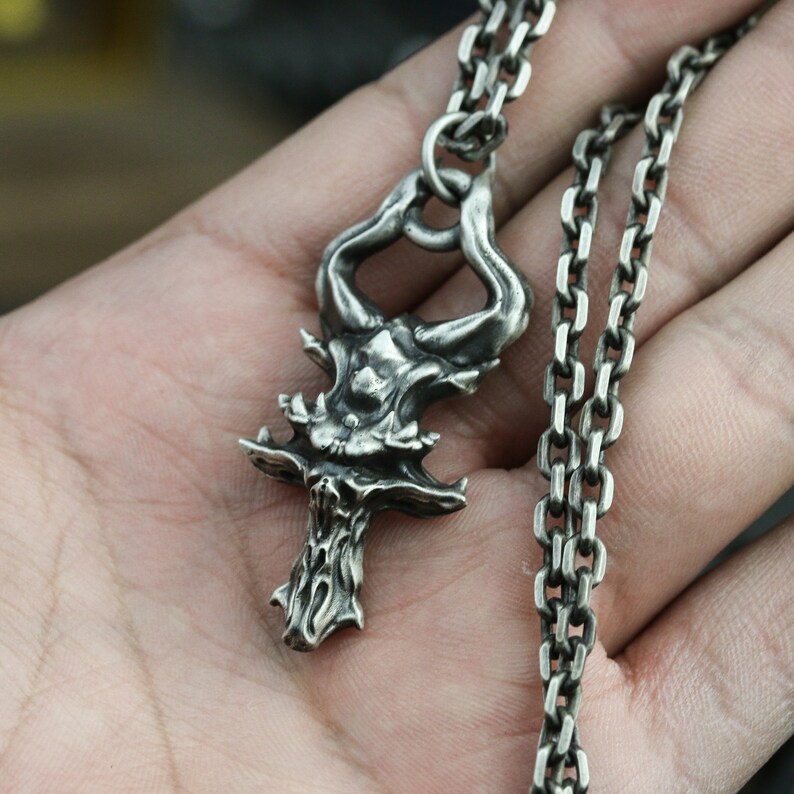 Ghost Cross 925 Silver Pendant Necklace 925 Sterling Silver - Etsy