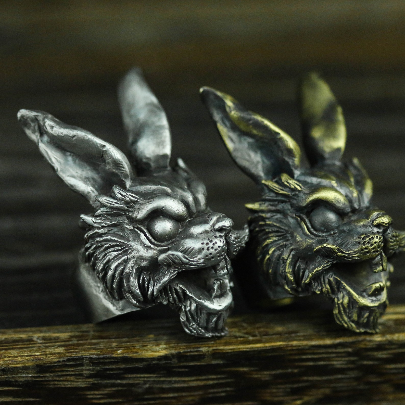 Rogue Rabbit Long-eared Rabbit 925 Silver Ring Handmade - Etsy