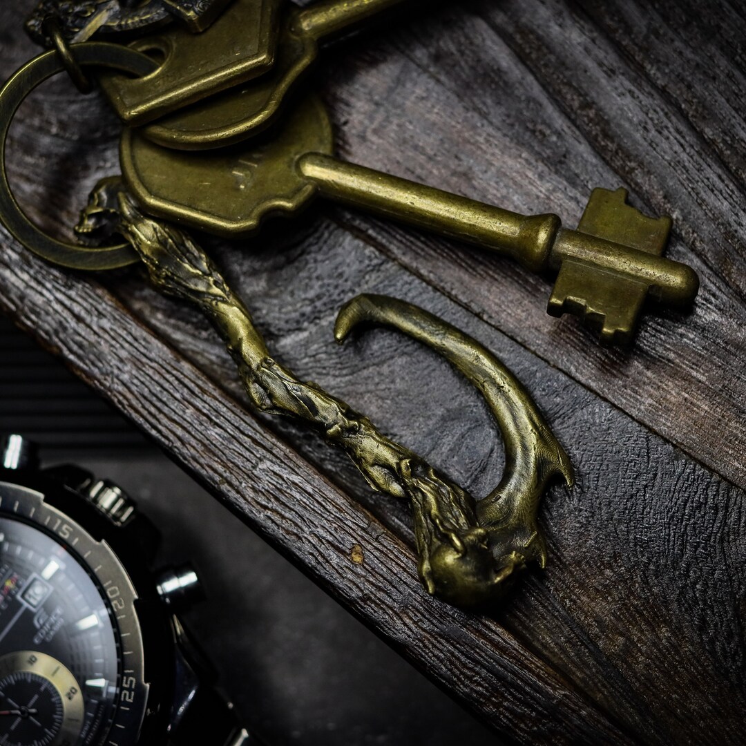 Grim Reaper's Sickle Keychain,handmade Brass Hook Buckle-craftsmen Made ...