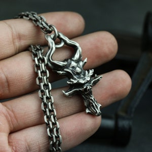 Ghost Cross 925 Silver Pendant Necklace 925 Sterling Silver - Etsy