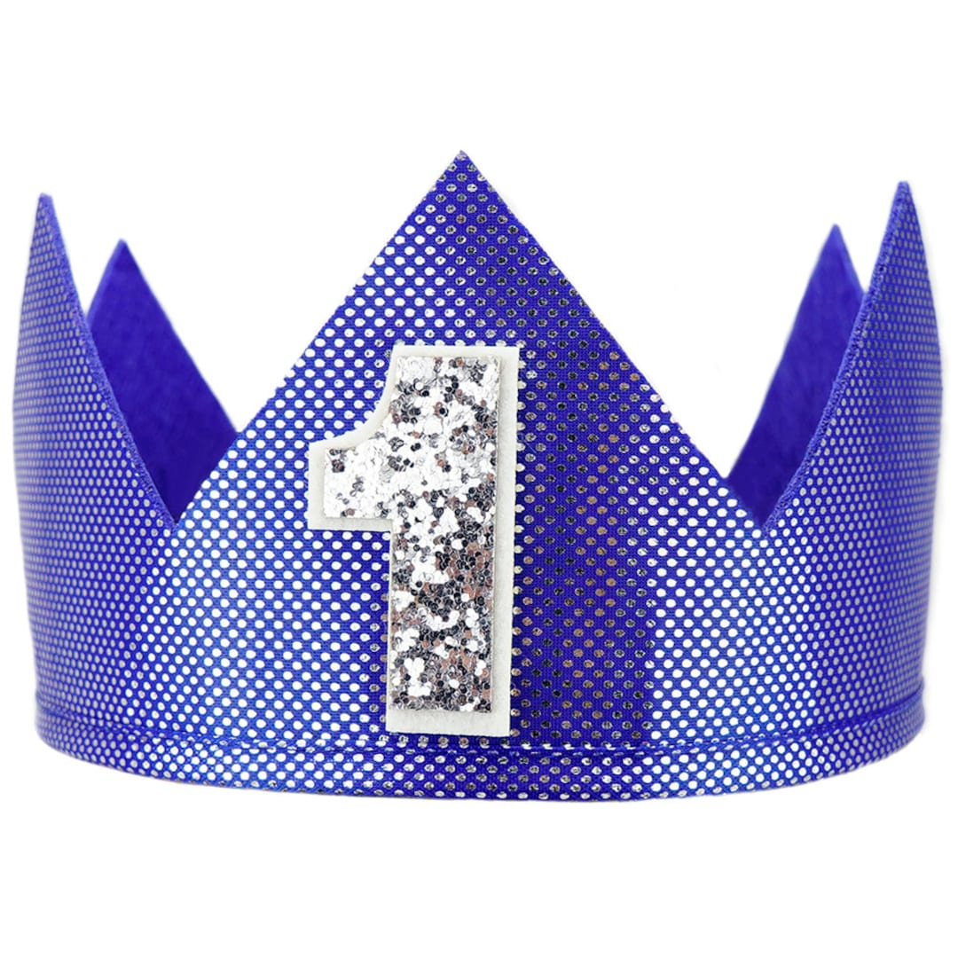 Blue Shiny Number 1 Crown Cute First Birthday Party 1st - Etsy
