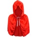 Adult Red Velvet Hooded Cape Capelet Red Riding Hood Vampire Devil ...