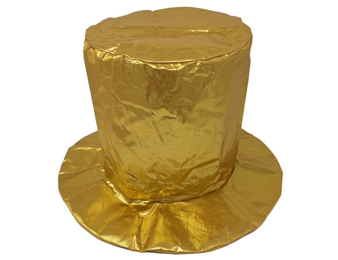 Shiny Gold Top Hat Fun Adult Teens Child Kids Halloween, Costume Party ...