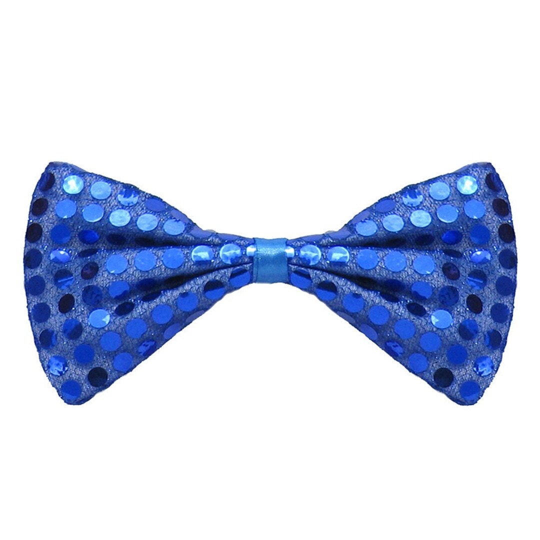 Blue Sequin Bow Tie Adult Child Kids Bulk Cute Shiny Bowties, Halloween ...