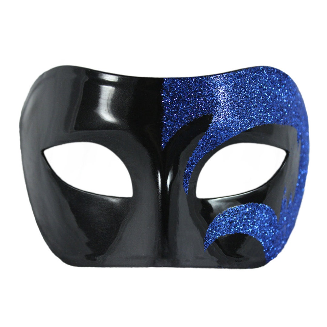Mystic Venetian Blue Glitter Black Masquerade Mask Prom - Etsy