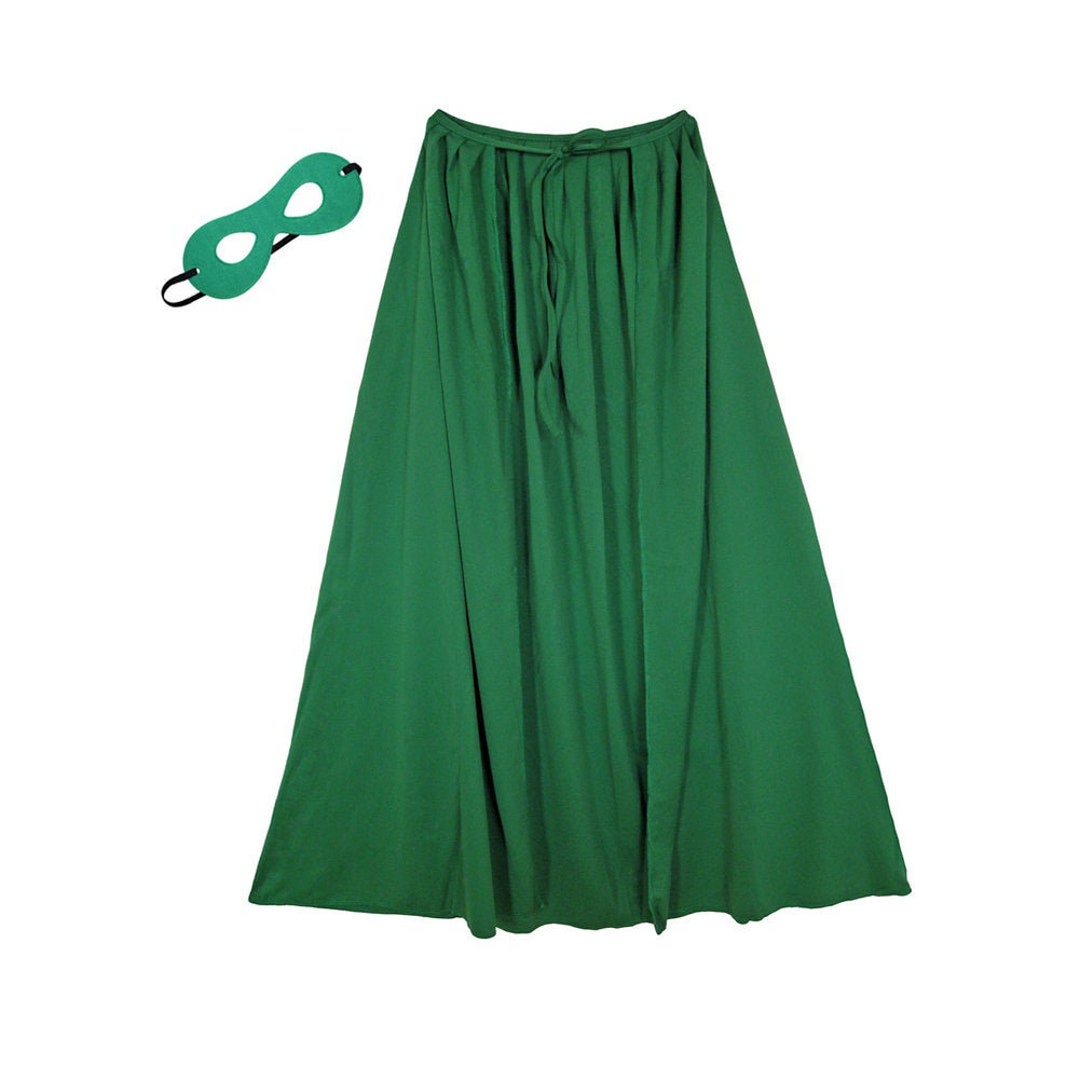 Child Kids Green Superhero Cape & Mask Costume Set Children Halloween ...