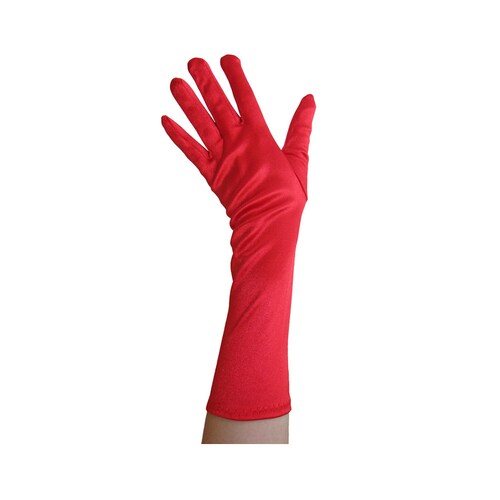 Short Wrist Length Red Satin Gloves Adult Teen Halloween - Etsy