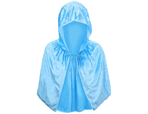 Adult Light Blue Velvet Hooded Cape Capelet Cute FairyTale | Etsy