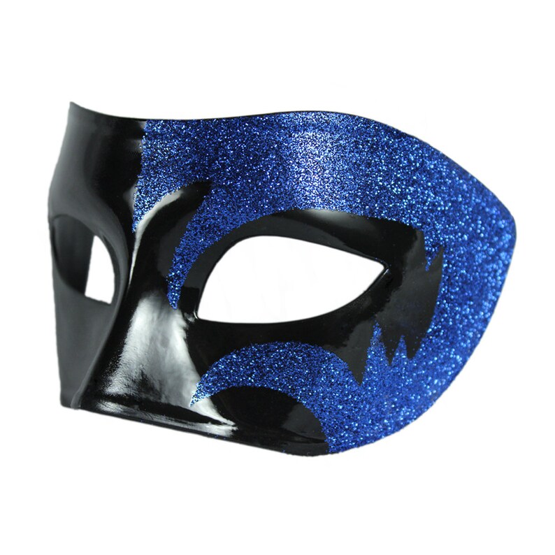 Mystic Venetian Blue Glitter Black Masquerade Mask Prom - Etsy