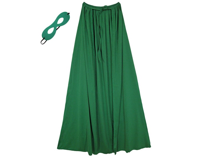 Adult Green Superhero Cape & Mask Costume Set Teens Men | Etsy