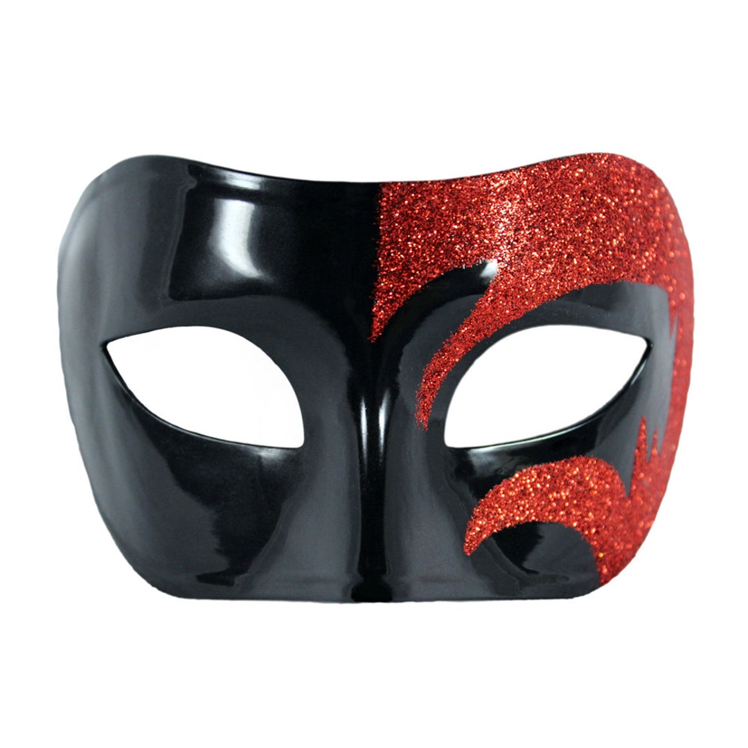 Mystic Venetian Red Glitter Black Masquerade Mask Prom, Party, Wedding ...