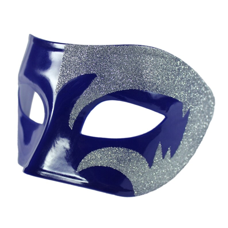 Mystic Venetian Silver Glitter Blue Masquerade Mask Prom - Etsy