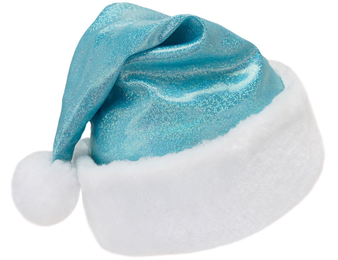 Sparkly Light Blue Santa Hat Fun Child Kids Teen Adult Christmas Xmas ...