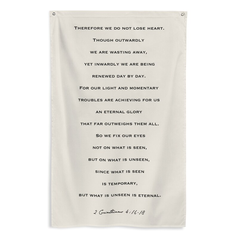 2 Corinthians 4:16-18 Banner Christian Banner Polyester - Etsy