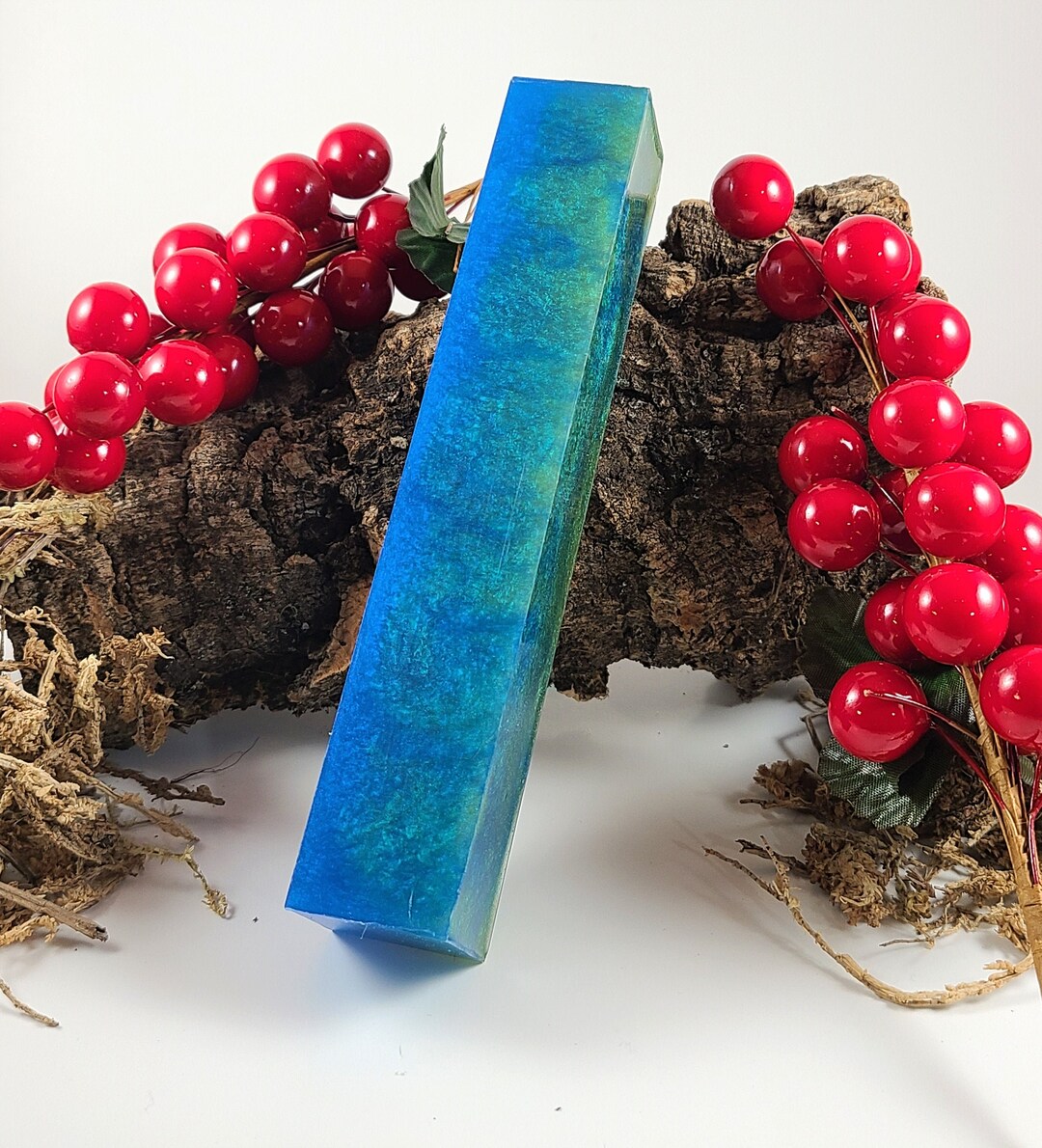 Mother Earth Pen Blank Handle Blank Alumilite Turquoise Green 1x1x5 1/4 ...