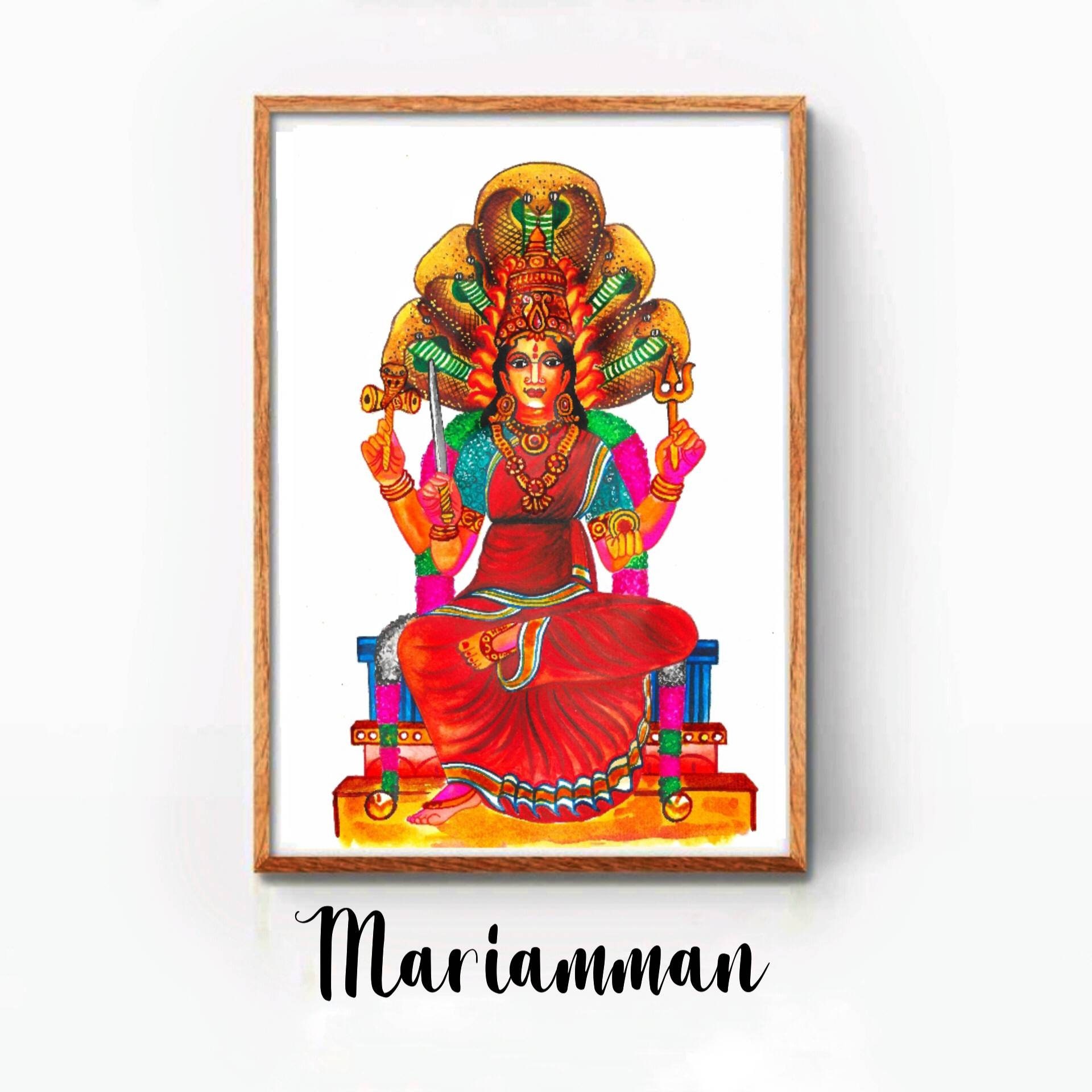 Tamil Nadu Watercolor Painting Tamil Wall Art Tamil Home - Etsy