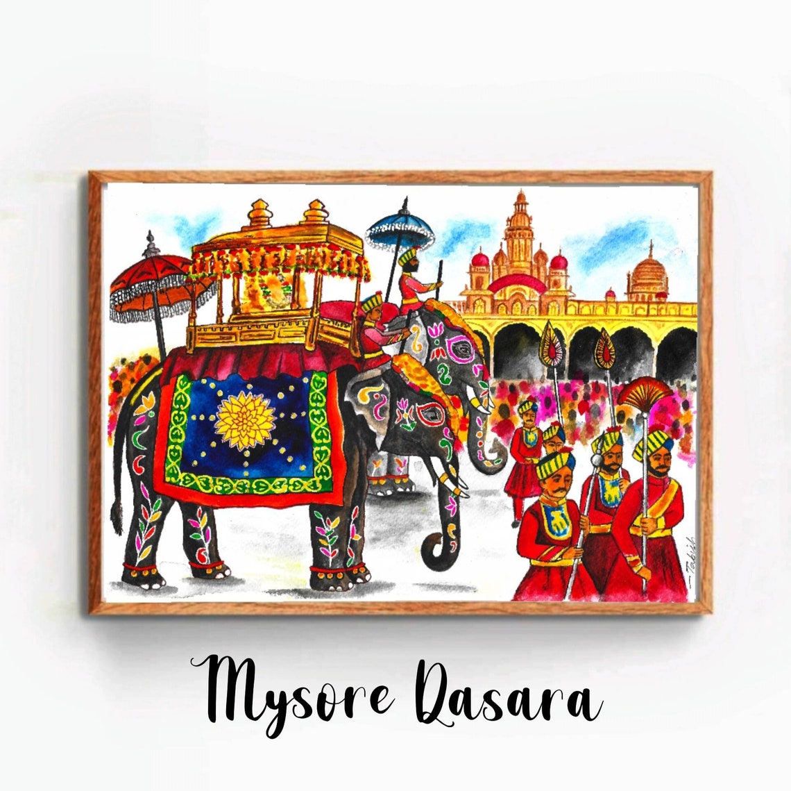 Mysore Art Karnataka Wall Art Kannada Art South Indian - Etsy