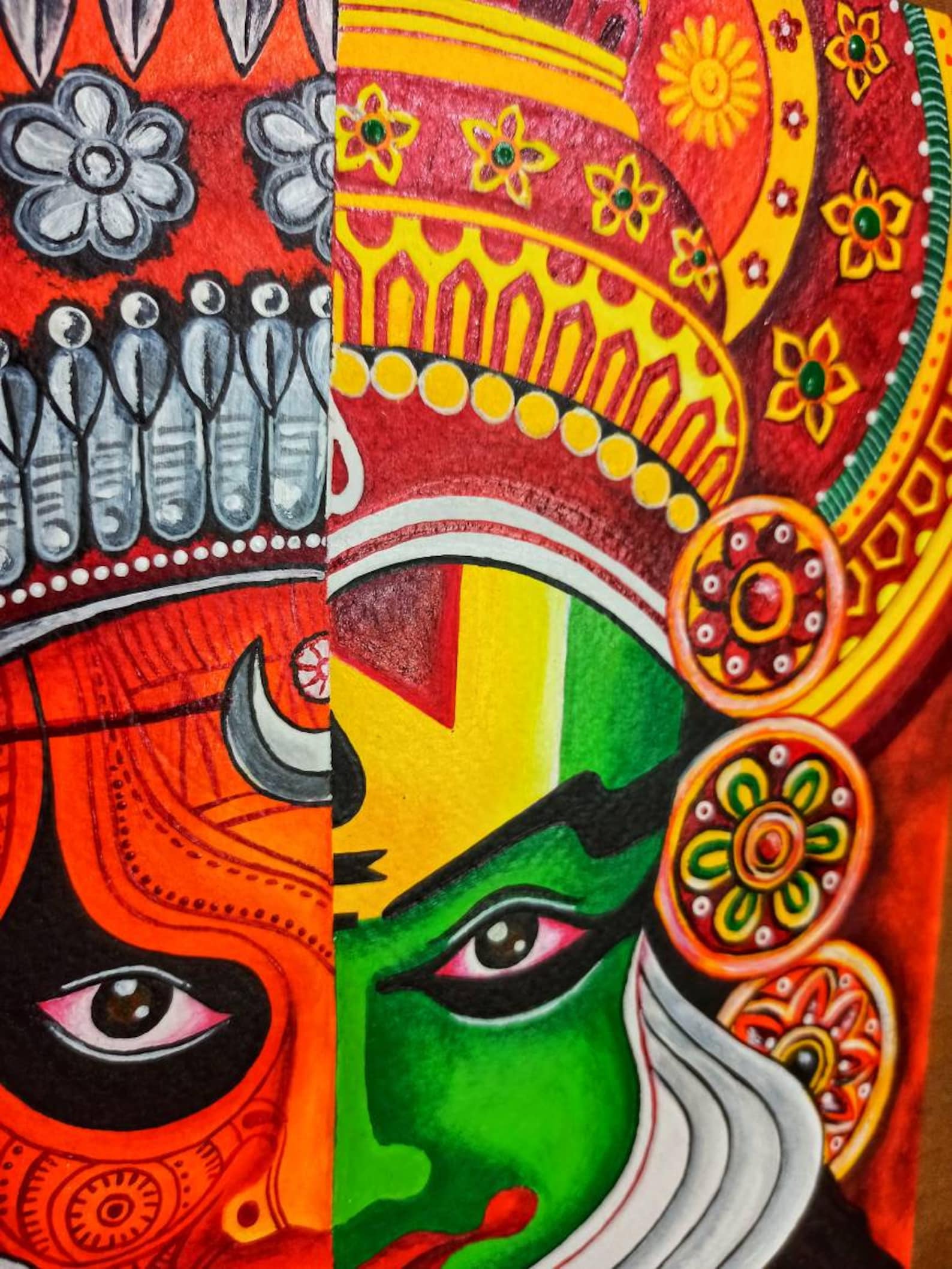 Buy Kathakali Painting, Theyyam Painting, South Indian Art, Onam Decor ...