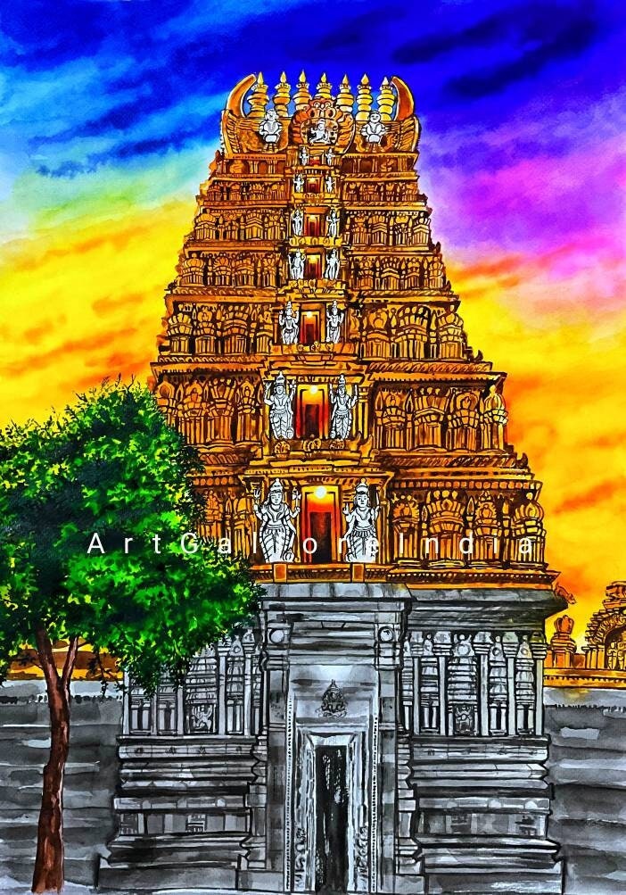 Hindu Temples Drawings Hindu Temples Drawings