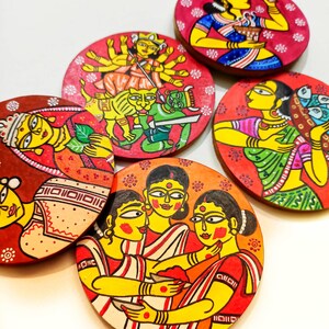 Hand-painted Bengali Theme Wall Plates, Kolkata Decor, Set of 5 - Etsy
