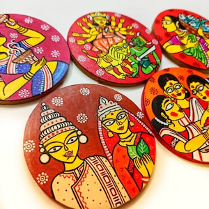 Hand-painted Bengali Theme Wall Plates, Kolkata Decor, Set of 5 - Etsy