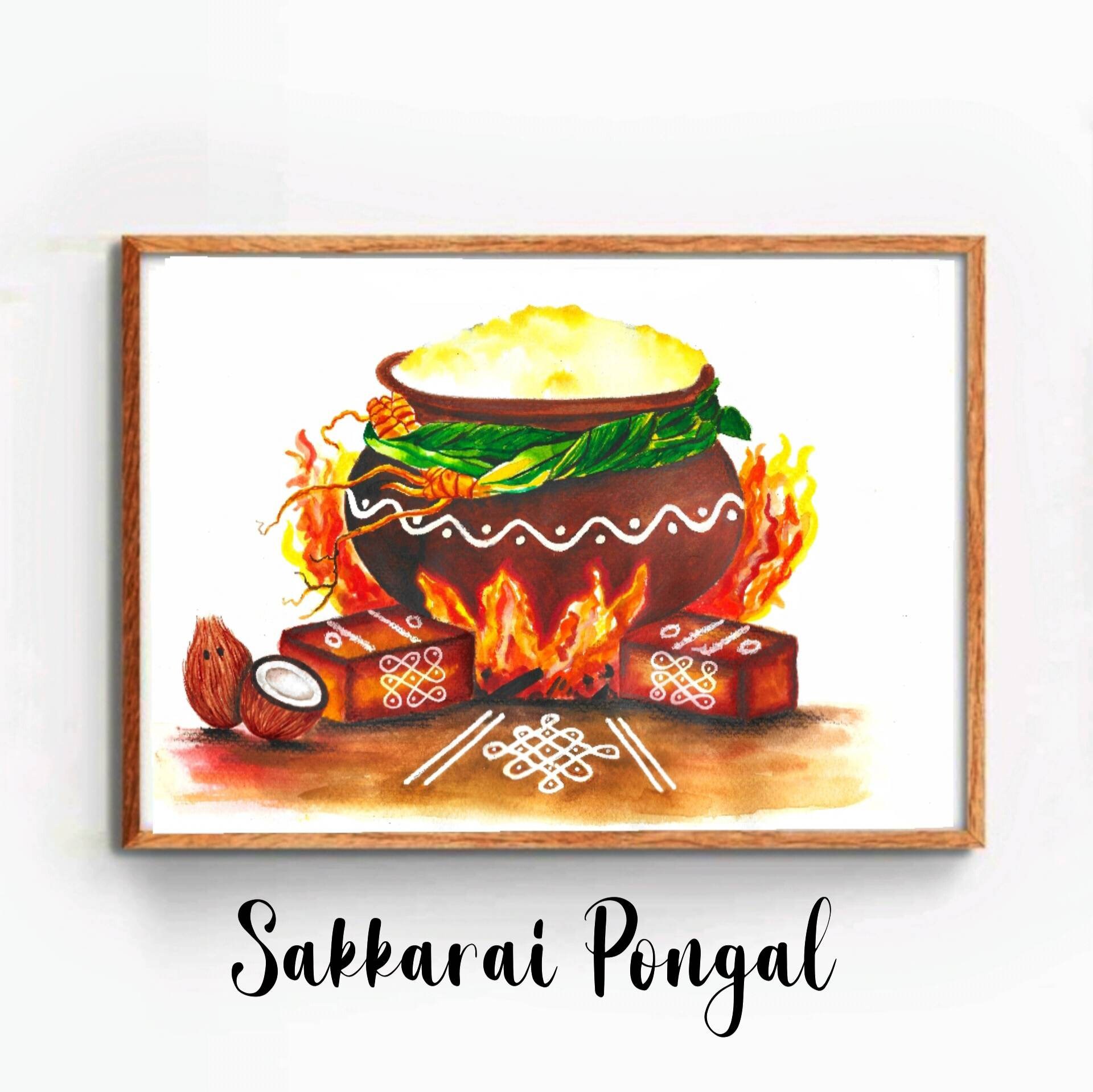 Tamil Nadu Watercolor Painting Tamil Wall Art Tamil Home - Etsy