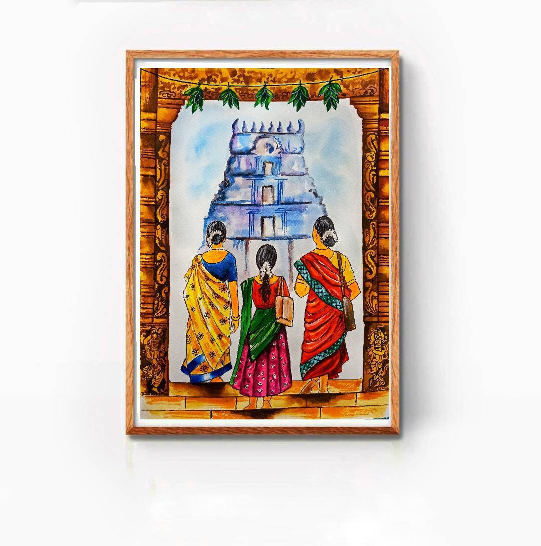 South Indian Wall Art, South Indian Paintings, Tamil Wall Decor ...