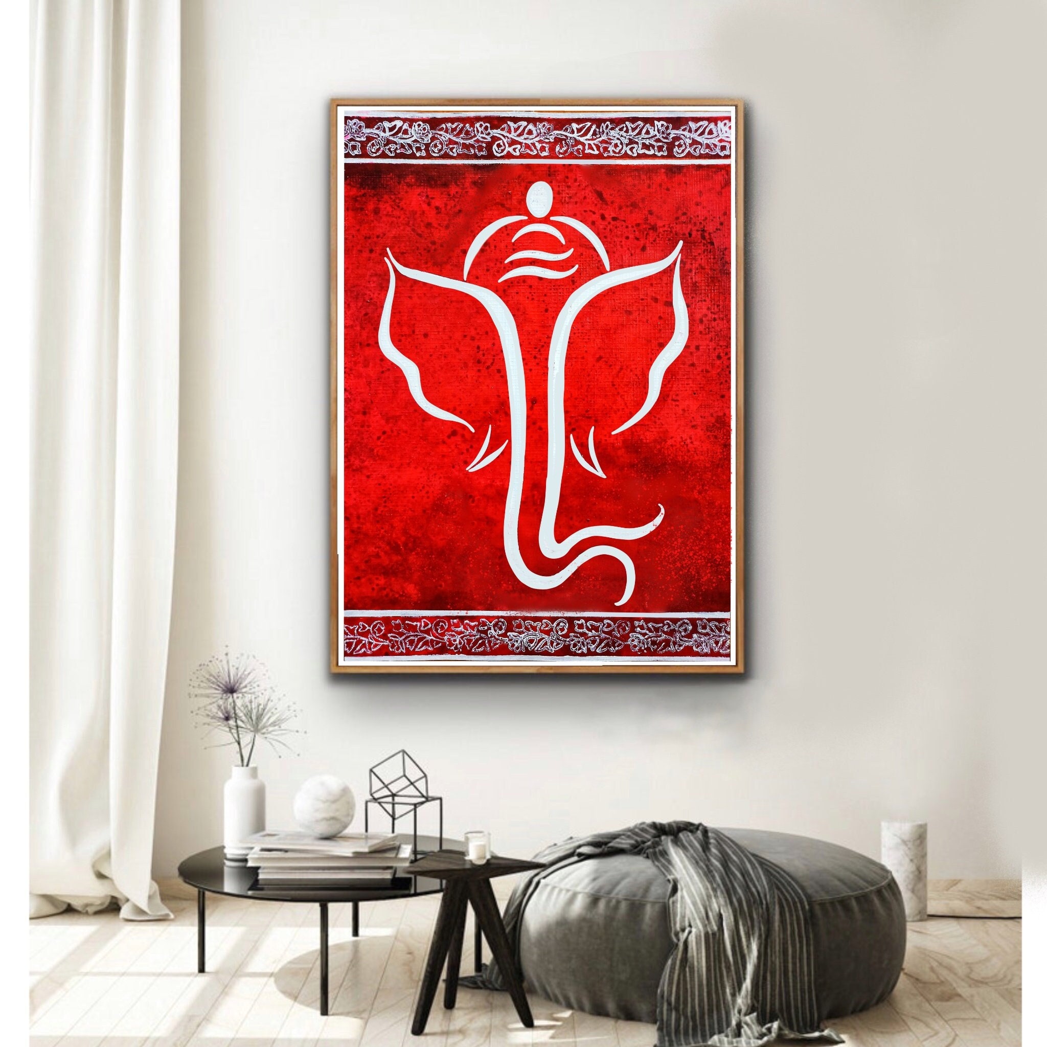 Ganesha Painting Original Acrylic Painting, Extra Large Abstract Art ...
