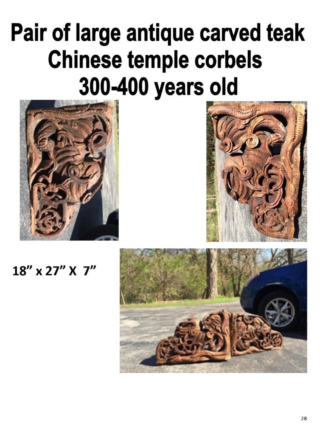 Chinese Antique Woodwork Temple Corbels - Etsy