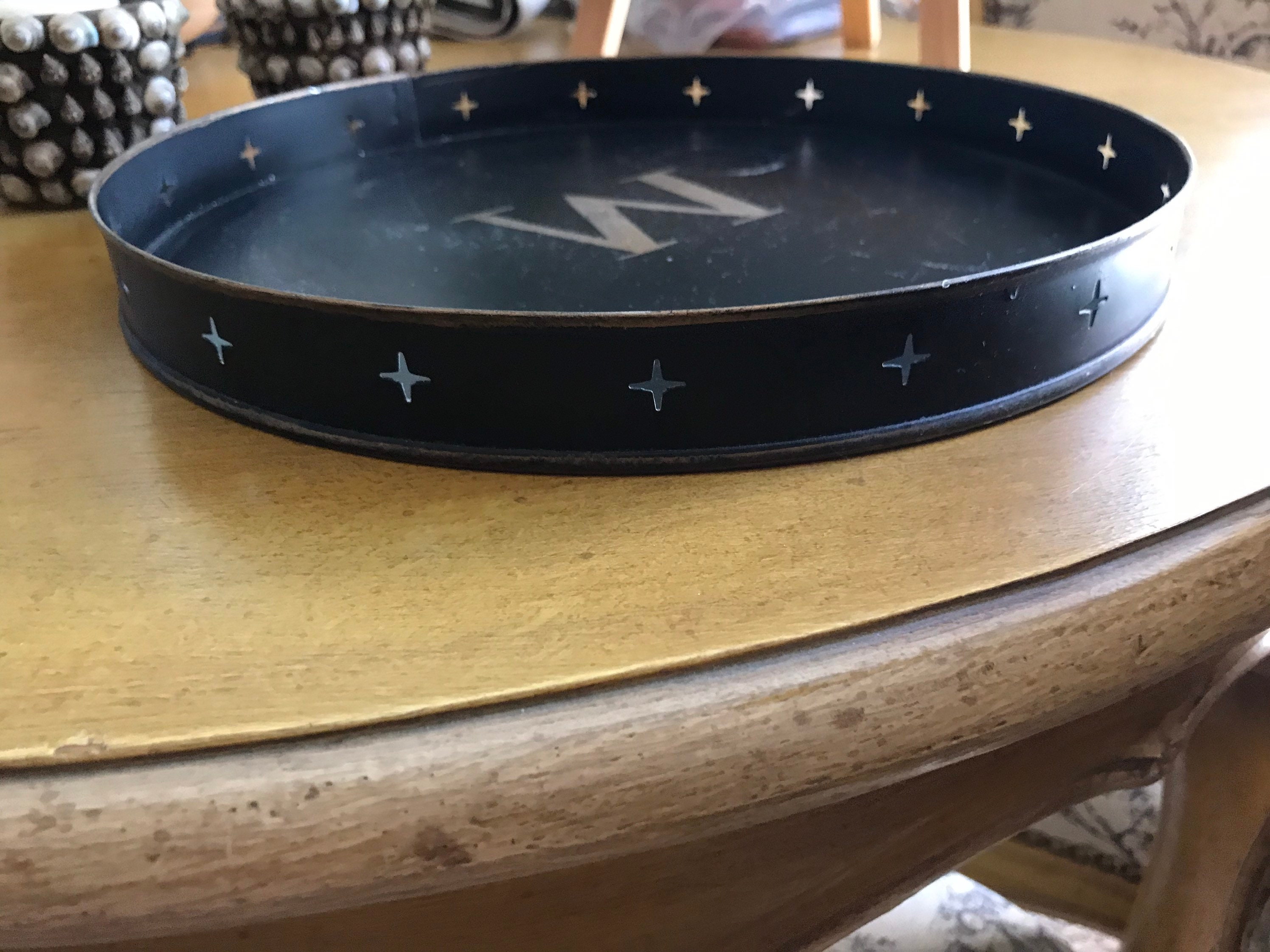 Tin Tray M or W Stencil Black Cut Out Tray - Etsy