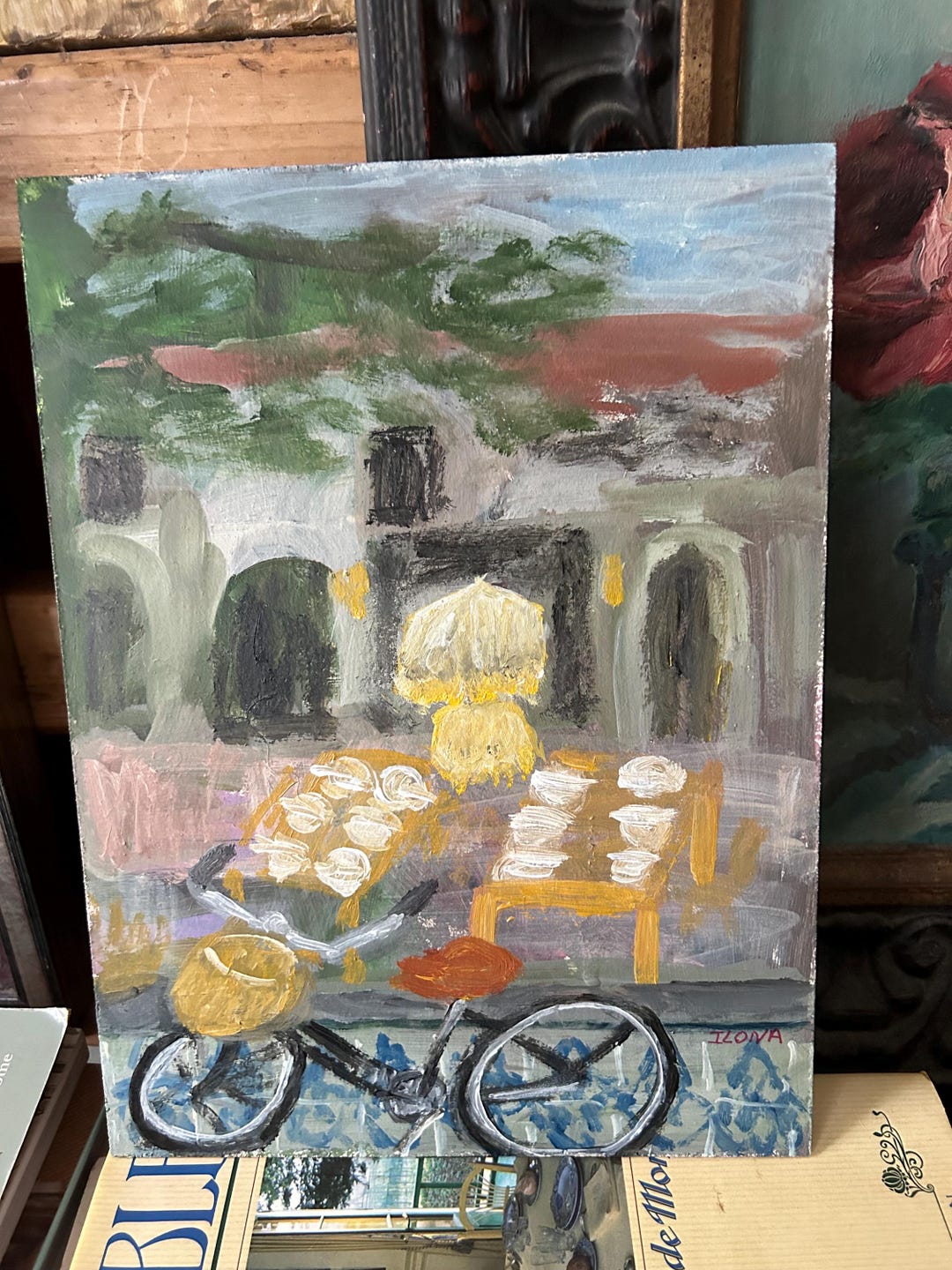 Bicyclette Carmel Oil Painting Best Restaurant in Carmel Painted on ...